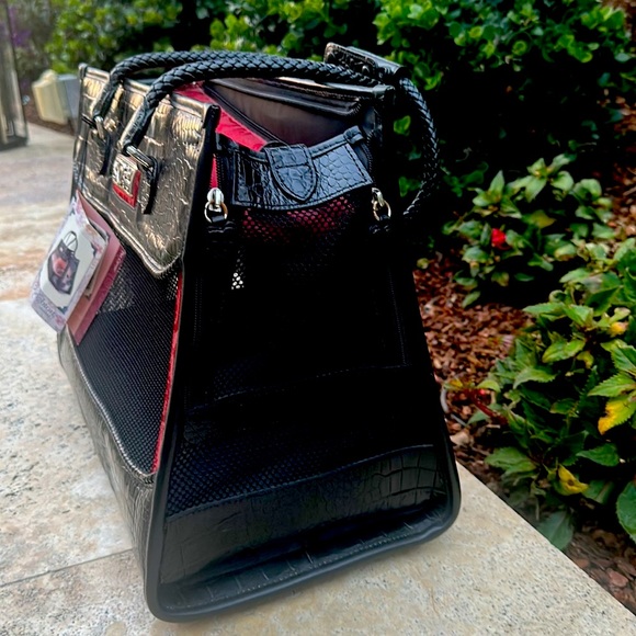 Brighton | Dog | Brighton Pet Carrier Black And Red Leather Never Used ...